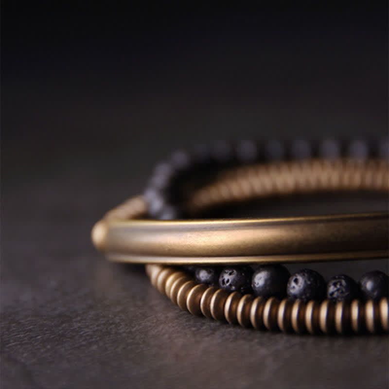 Buddha Stones Vintage Lava Rock Copper Support Bracelet – buddhastoneshop