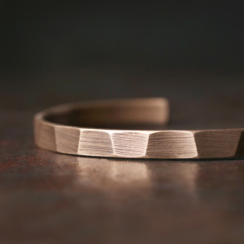 Buddha Stones Vintage Rustic Design Copper Wealth Adjustable Cuff Brac ...