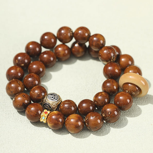 Buddha Stones Tibetan Natural Purple Gold Rat Bodhi Seed Wealth Double ...