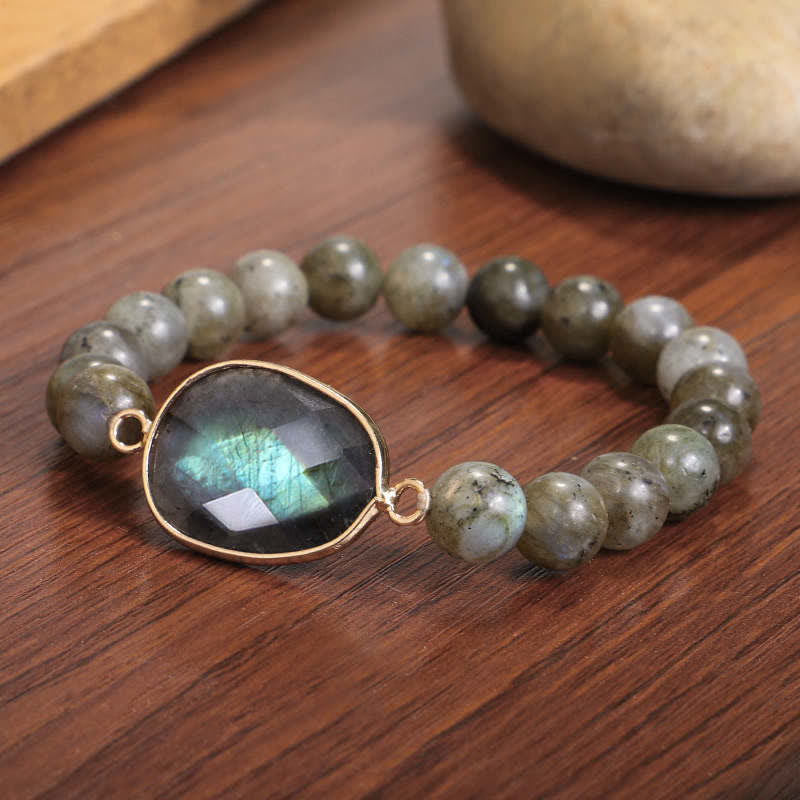 Buddha Stones Natural Labradorite Moonstone Support Healing Beaded Bra ...
