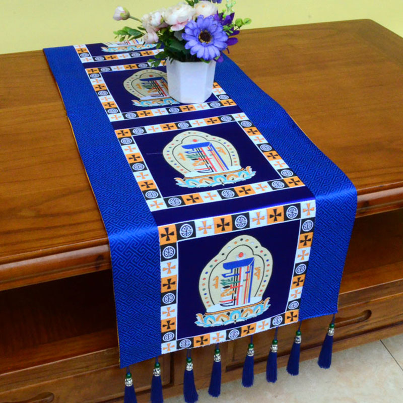 Buddha Stones Prayer Altar Mat Man-Bcu Kalachakra Endless Knot Vajra T ...