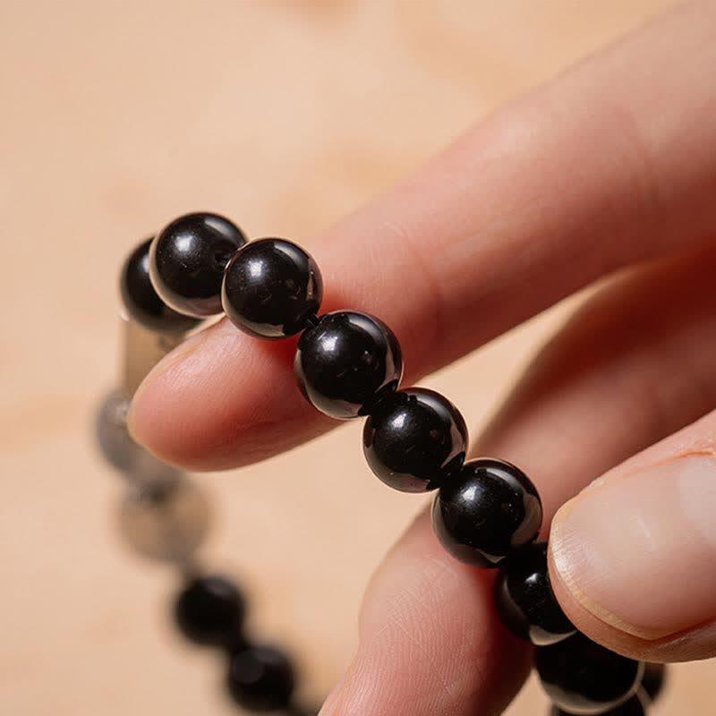 Buddha Stones 925 Sterling Silver Obsidian Moonstone Strength Couple B ...