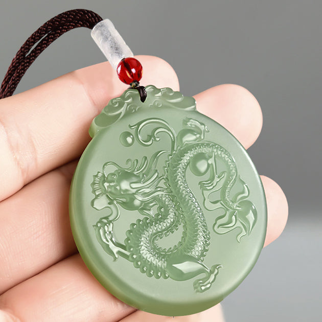 Buddha Stones Chinese Zodiac Dragon Jade Luck Necklace String Pendant ...