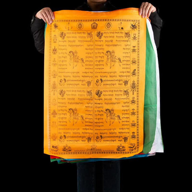 Buddha Stones Tibetan 5 Colors Windhorse Happiness Auspicious Outdoor ...