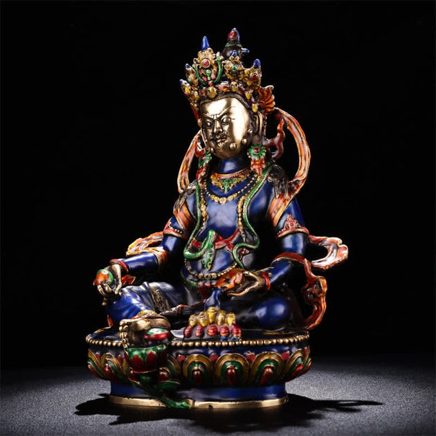 Buddha Stones Yellow Jambhala Bodhisattva Figurine Serenity Copper Sta ...