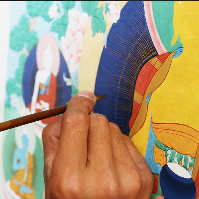 Buddha Stones Tibetan Handmade Thangka Painting Spiritual Blessing Bli ...