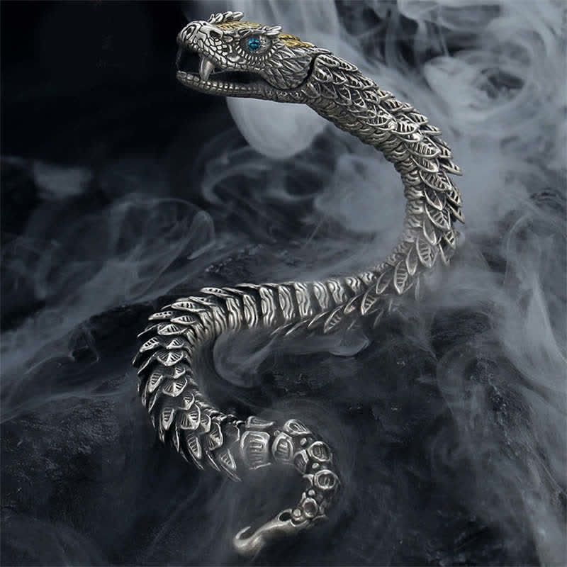 Buddha Stones Dragon Snake Handmade Amulet Protection Chain Bracelet ...