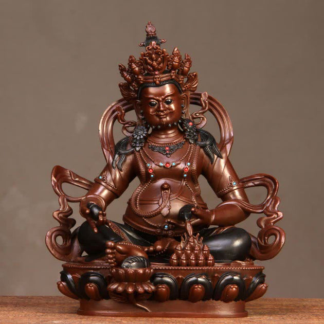 Buddha Stones Yellow Jambhala Bodhisattva Figurine Compassion Copper S ...
