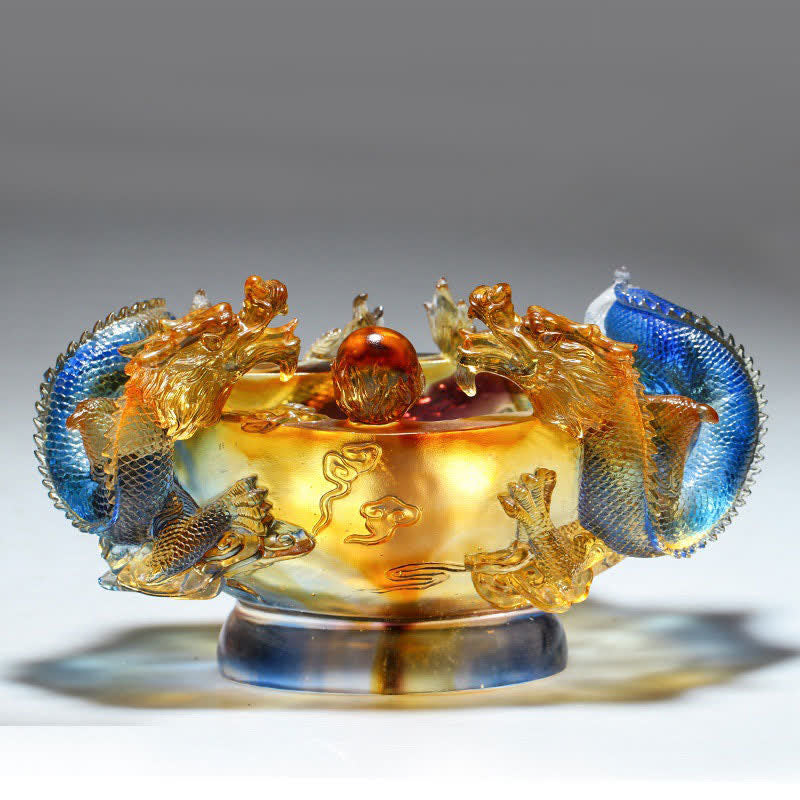 Buddha Stones Feng Shui Chinese Zodiac Dragon Handmade Liuli Crystal A ...