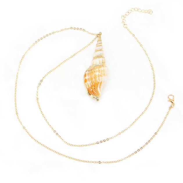 Buddha Stones Natural Shankha Conch Shell Seashell Lucky Necklace Pend ...