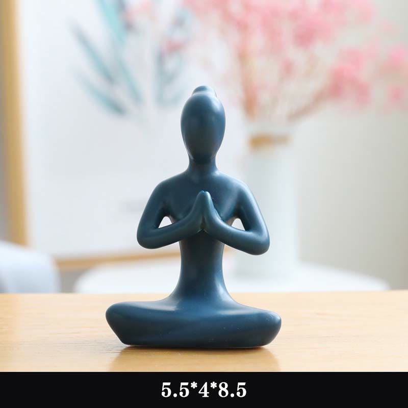 Abstract Yoga Meditation Exercise Ceramics Spiritual Figurine Sculptur ...